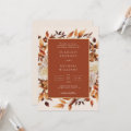 Terracotta Fall Floral Wedding Invitation | Zazzle