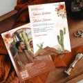 Terracotta Floral Cactus QR Code Photo Wedding Invitation | Zazzle
