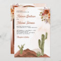 Terracotta Floral Cactus QR Code Photo Wedding Invitation | Zazzle