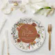 Terracotta floral rustic elegant modern wedding paper plates | Zazzle