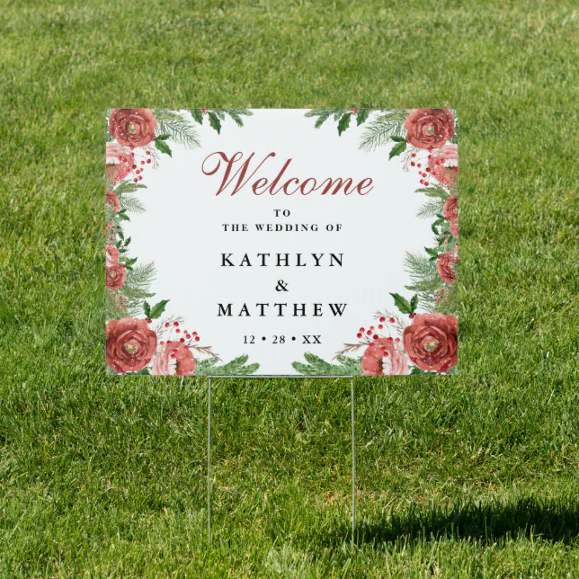 Terracotta Floral Wedding Welcome Sign | Zazzle