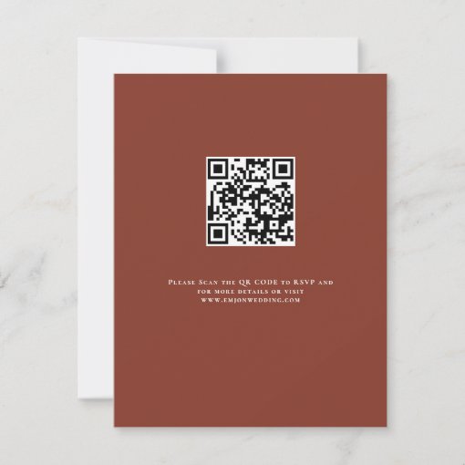 Terracotta Florals QR Code Wedding Evening Party Invitation | Zazzle