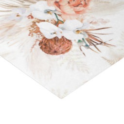 Terracotta Flowers Pampas Grass Tropical Bohemian Tissue Paper | Zazzle