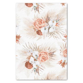 Terracotta Flowers Pampas Grass Tropical Bohemian Tissue Paper | Zazzle