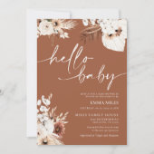 Terracotta Hello Baby Invitation for Baby Shower | Zazzle