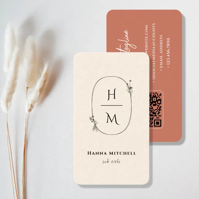 Terracotta Modern Bohemian Business Card | Zazzle