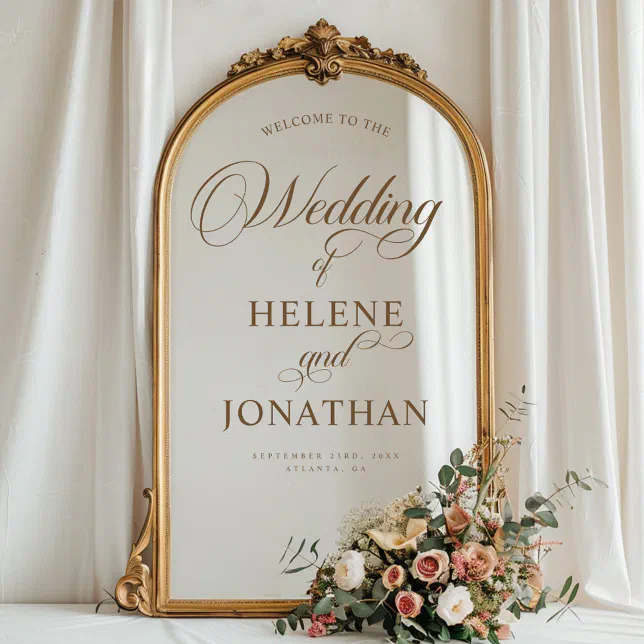 Terracotta Modern Elegant Wedding Welcome Window Cling | Zazzle