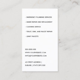 TERRACOTTA NAVY PLUMBER SERVICE PIPES PLUMBING BUSINESS CARD | Zazzle