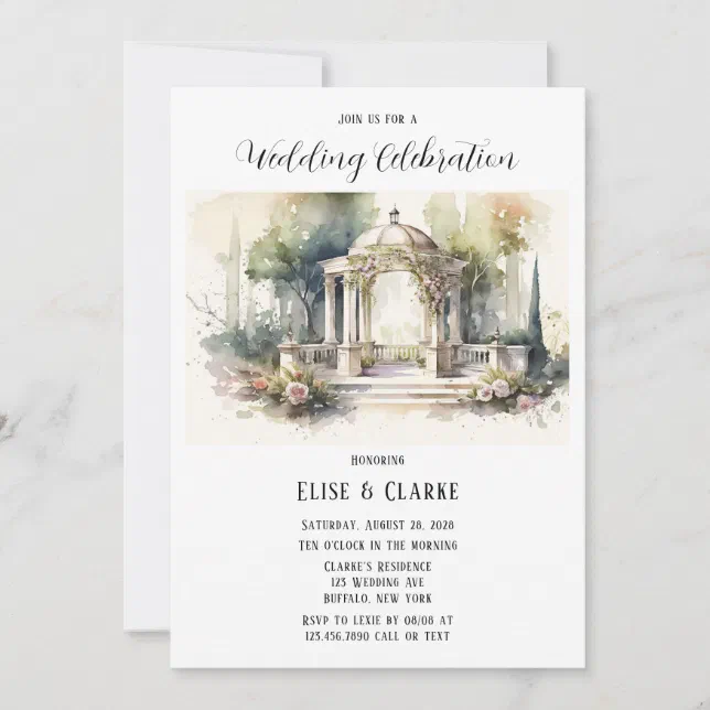 Terracotta Pink Botanical Floral Outdoor Wedding Invitation | Zazzle