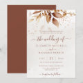 Terracotta Rust Boho Fall Foliage Wedding Invitation | Zazzle