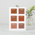 Terracotta Rust Color Swatches Invitation | Zazzle