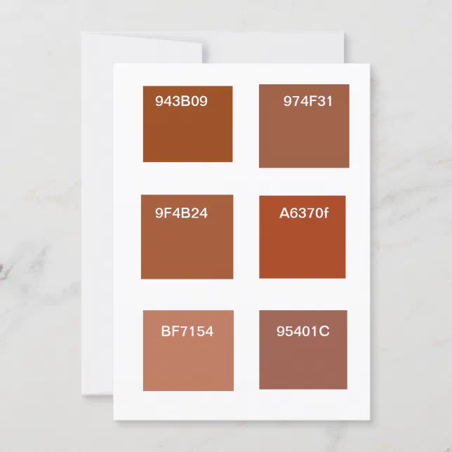 Terracotta Rust Color Swatches Invitation | Zazzle