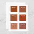 Terracotta Rust Color Swatches Invitation | Zazzle
