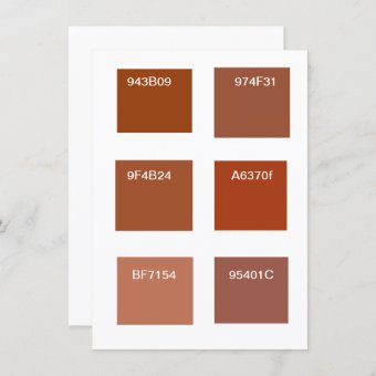 Terracotta Rust Color Swatches Invitation | Zazzle