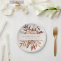 Terracotta Rust Flowers Boho Fall Foliage Paper Plates | Zazzle
