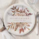 Terracotta Rust Flowers Boho Fall Foliage Paper Plates | Zazzle