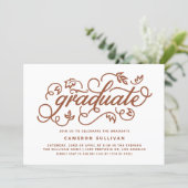 Terracotta Rustic Calligraphy Graduation Party Invitation | Zazzle