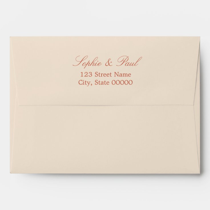 Terracotta Script Wedding Invitation Envelope | Zazzle