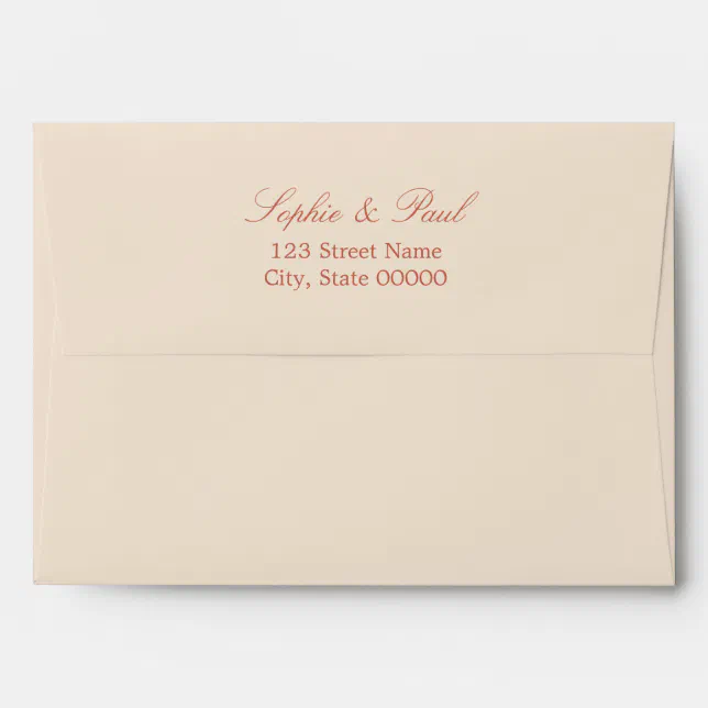 Terracotta Script Wedding Invitation Envelope | Zazzle