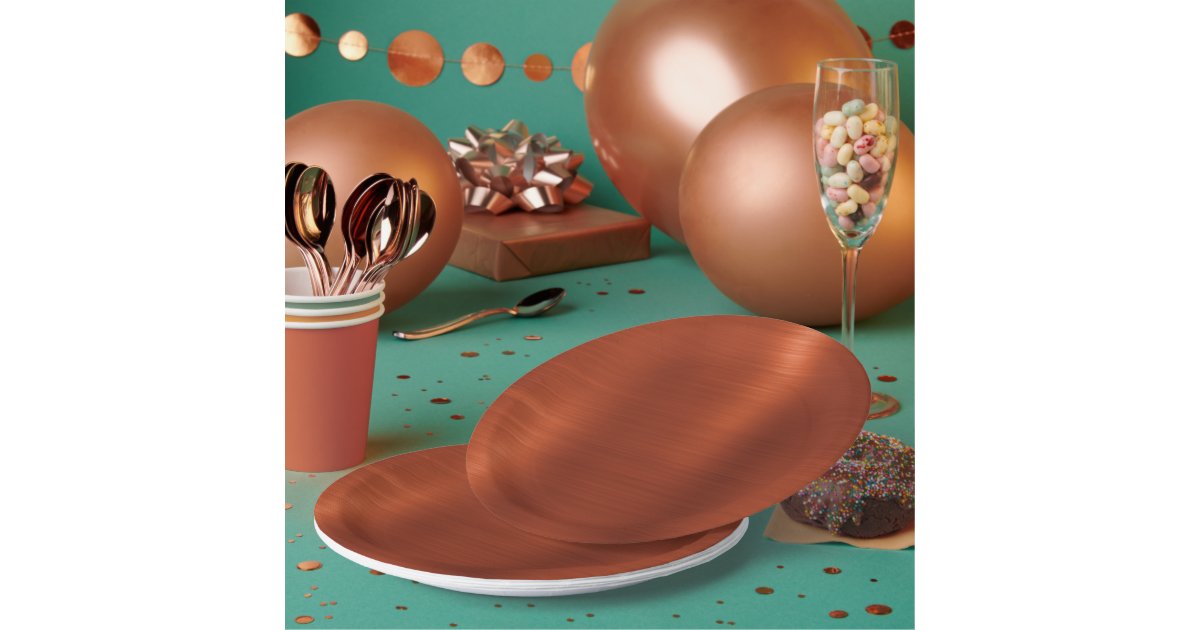 Terracotta Shimmer Ombre Paper Plates | Zazzle