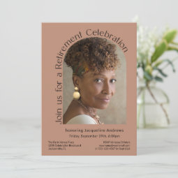 Terracotta Simple Photo Arch Retirement Party Invitation | Zazzle