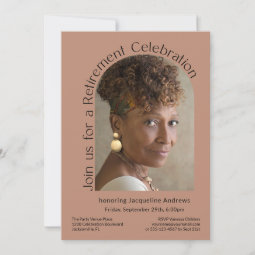 Terracotta Simple Photo Arch Retirement Party Invitation | Zazzle