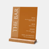 Terracotta Two Tone Wedding Bar Menu Acrylic Sign | Zazzle