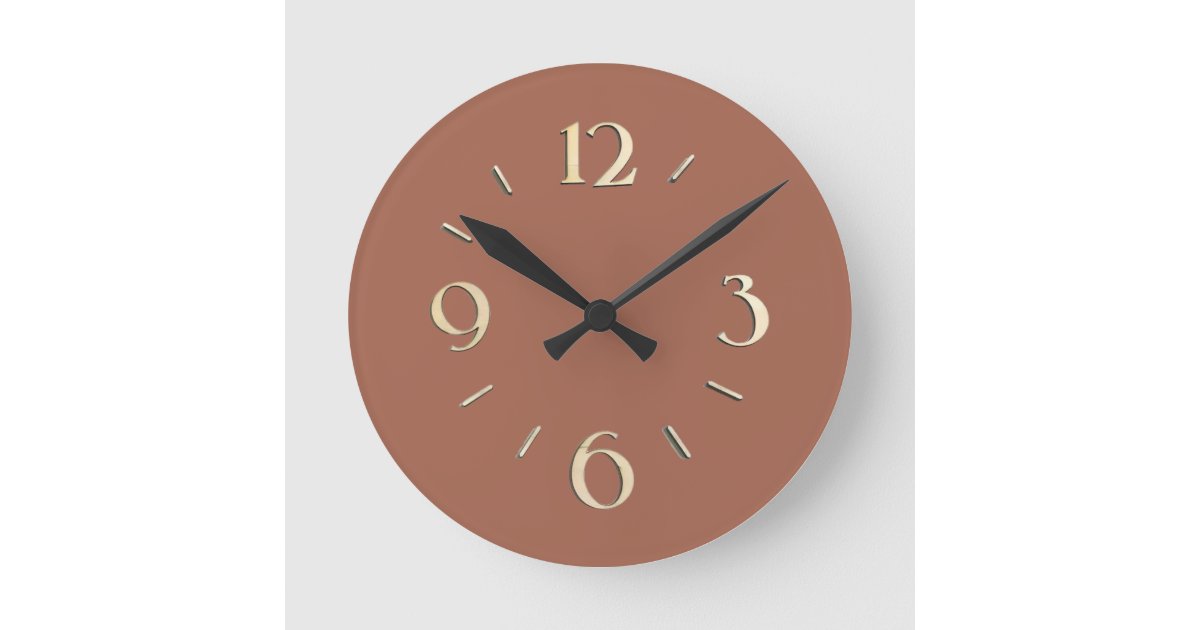 Terracotta Wall Clock | Zazzle