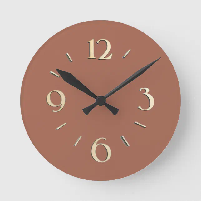 Terracotta Wall Clock | Zazzle