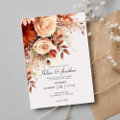 Terracotta Watercolor Floral Elegant Fall Wedding Invitation | Zazzle