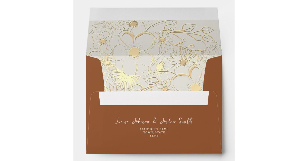 Terracotta Wedding Envelope | Zazzle