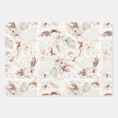 Terracotta White Flowers Botanical Boho Elegant Wrapping Paper Sheets ...