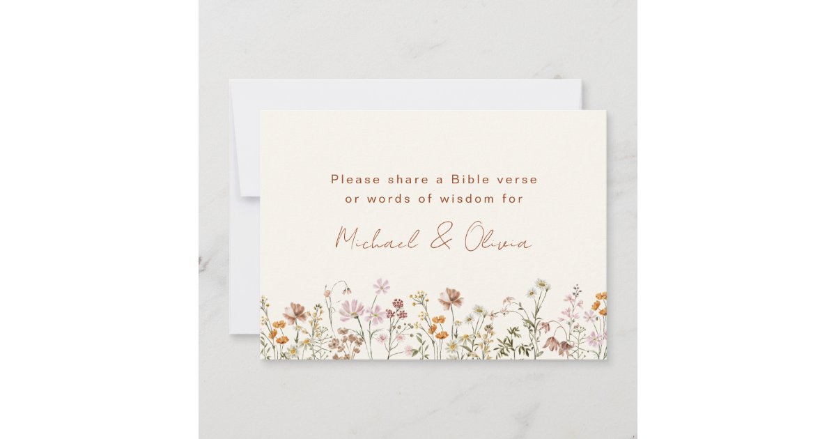 Terracotta Wildflower Share Bible Verse Thank You Card | Zazzle