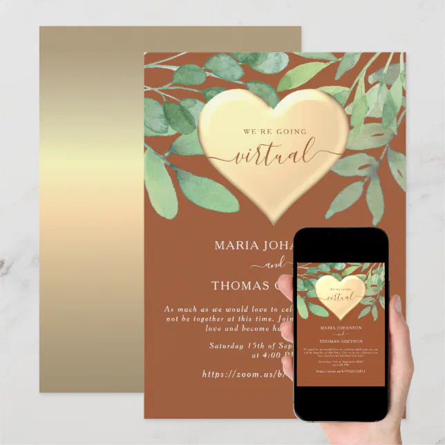 Terracotta Zoom Wedding Invitation | Zazzle
