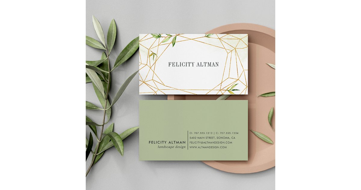 Terrarium | Geometric Botanical Business Card | Zazzle