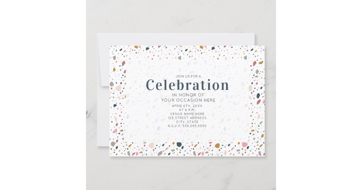 Terrazzo Generic Celebration Party Invitation | Zazzle