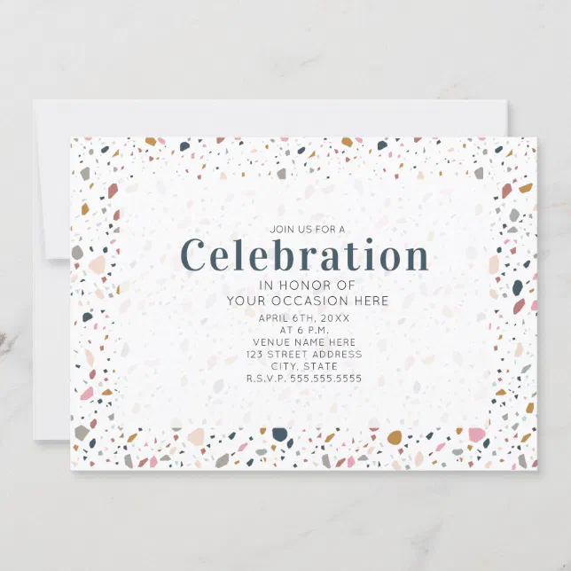 Terrazzo Generic Celebration Party Invitation | Zazzle