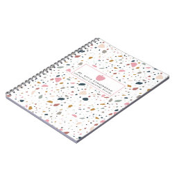 Terrazzo Pattern Pink Apple Teacher Notebook | Zazzle