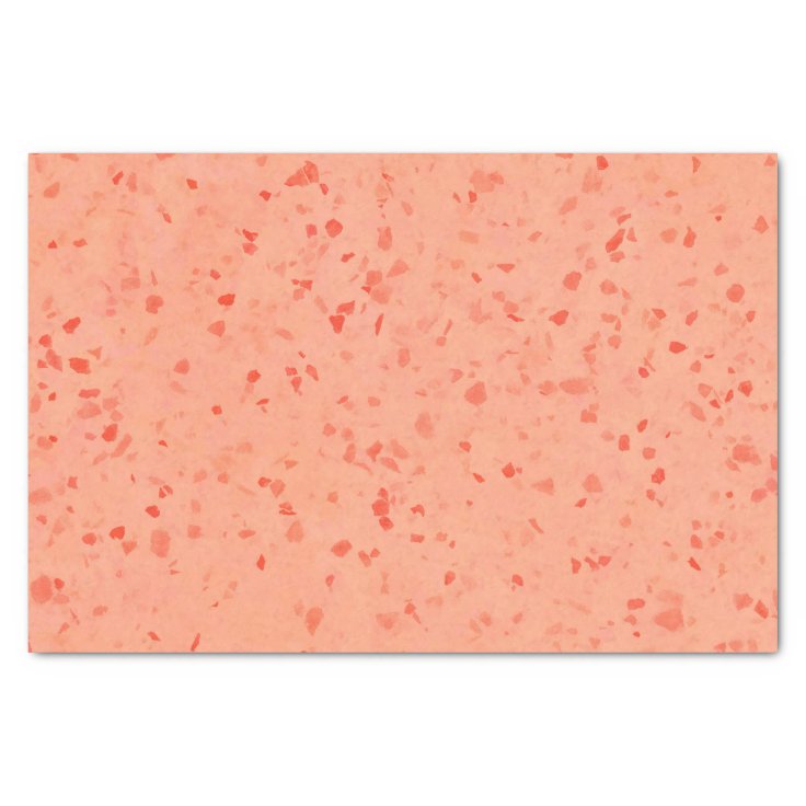Terrazzo Retro Living Coral Elegant Pattern Tissue Paper | Zazzle