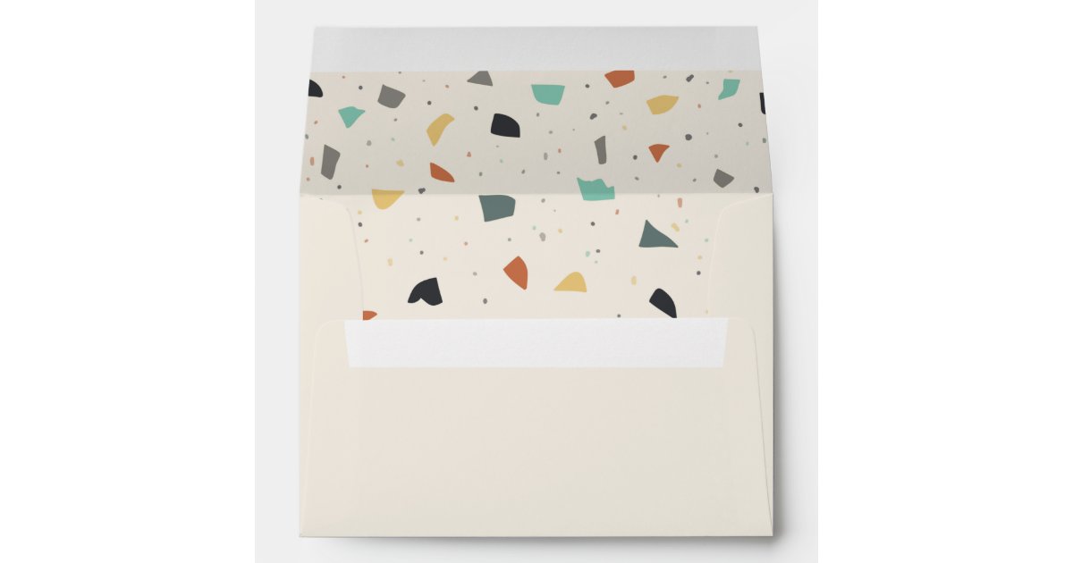 Terrazzo Tile Confetti Modern Style Earth Tones Envelope | Zazzle.com