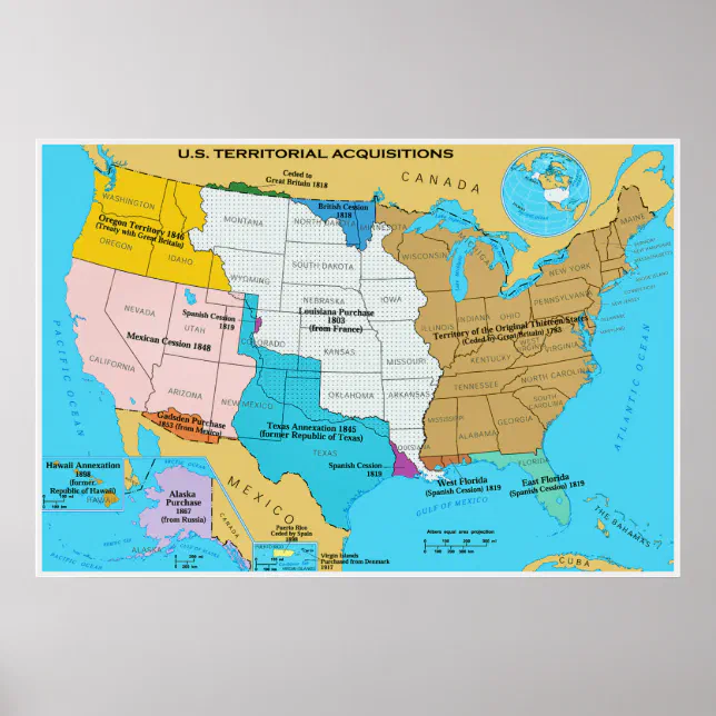 Territorial Acquisitions of the United States Poster | Zazzle