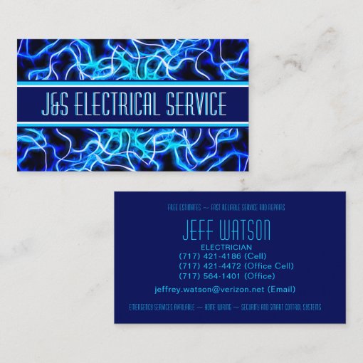 Tesla Coil Lightning Electrician Home Automation Business Card | Zazzle