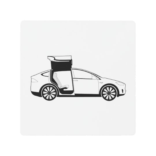 Tesla Model X Minimalist Metal Print | Zazzle.com