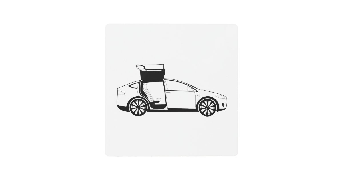 Tesla Model X Minimalist Metal Print | Zazzle