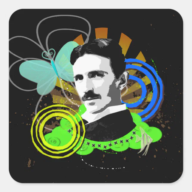 Tesla Square Sticker | Zazzle