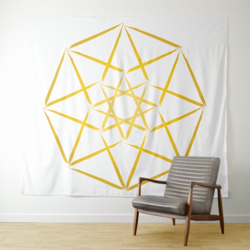 Tesseract Series V4 (Gold) Tapestry | Zazzle