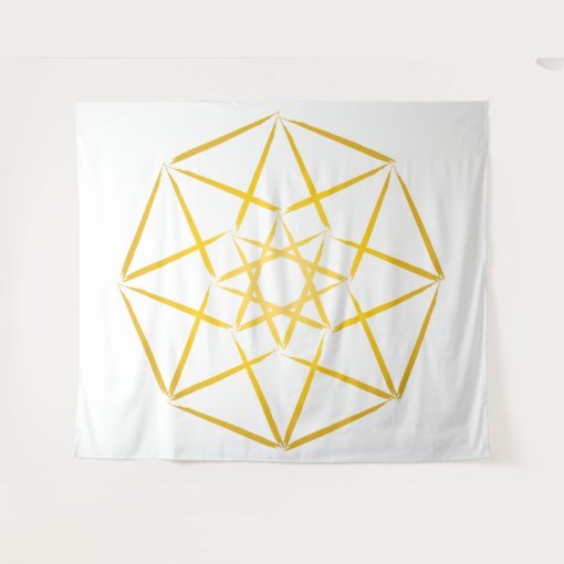 Tesseract Series V4 (Gold) Tapestry | Zazzle