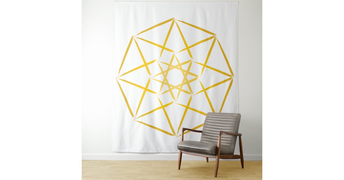 Tesseract Series V4 (Gold) Tapestry | Zazzle