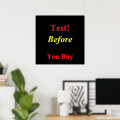 Test Before Poster Matte | Zazzle