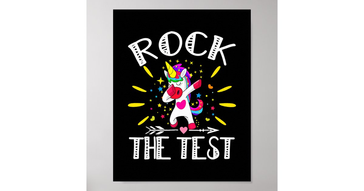 Test Day Rock The Test Teacher Testing Day Poster | Zazzle